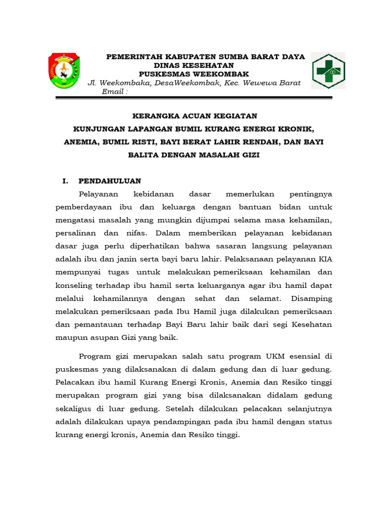 Kak Kunjungan Lapangan Bumil Kurang Energi Kronik, Anemia, Bumil Risti ... Kak Kunjungan Lapangan Bumil Kurang Energi Kronik, Anemia, Bumil Risti ...