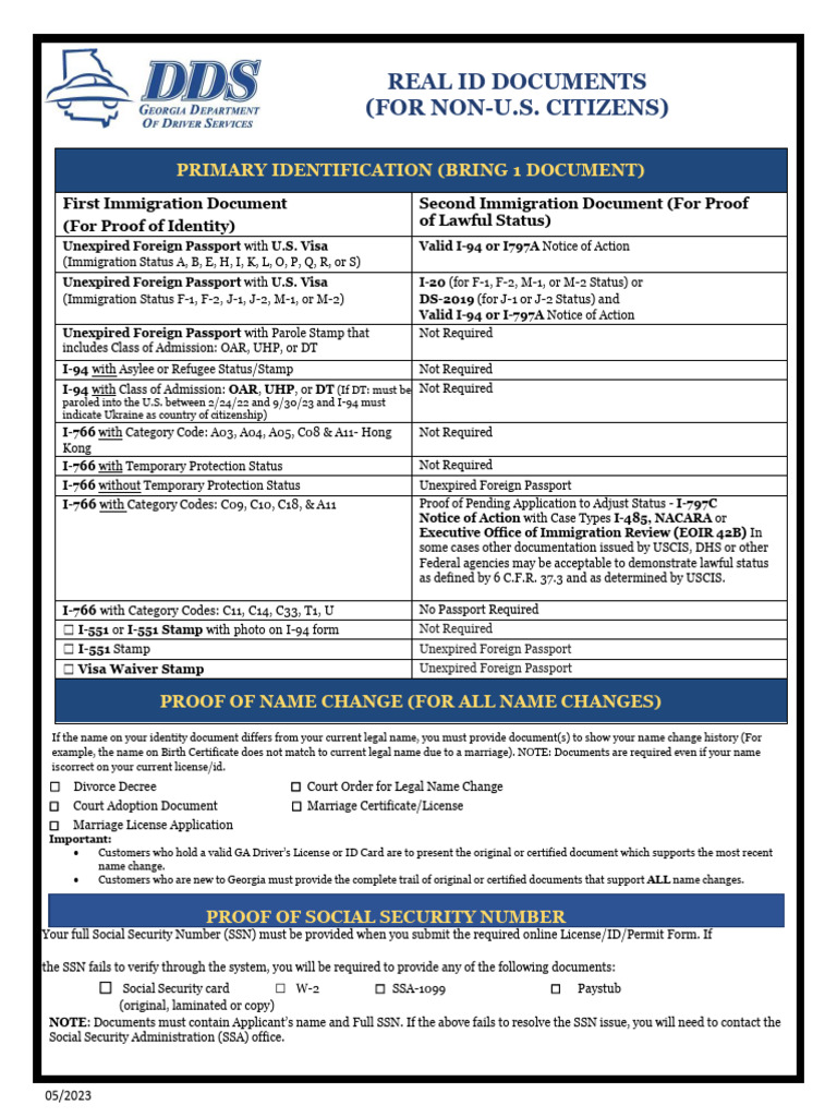 Real ID Non-U.S. Citizens 051923 | PDF | Identity Document | Social ...