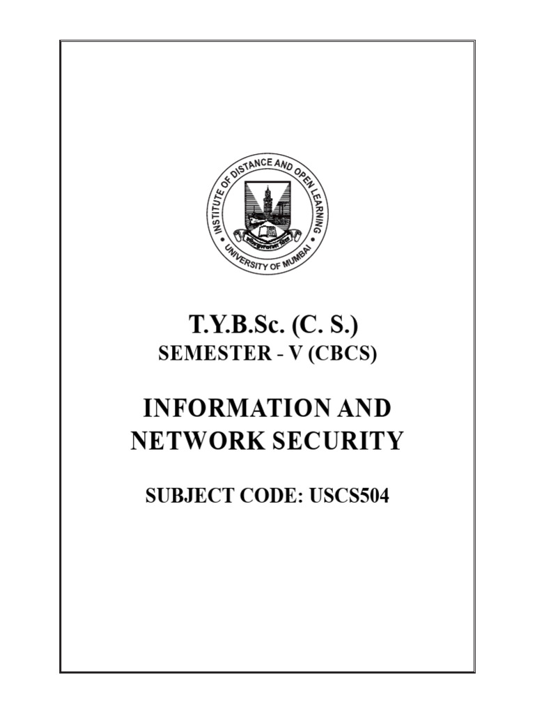 Mumbai Univ Info & Network Security | PDF | Cryptography | Cipher