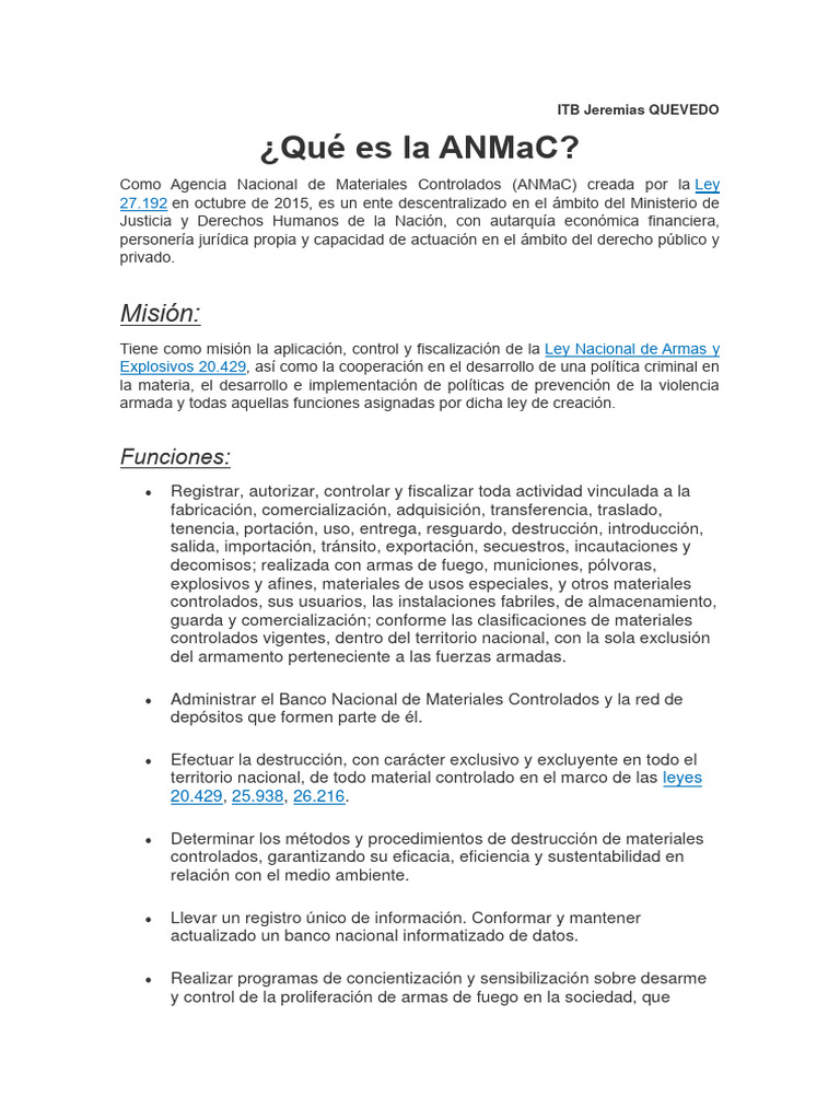 Qué Es La ANMaC | PDF | Munición