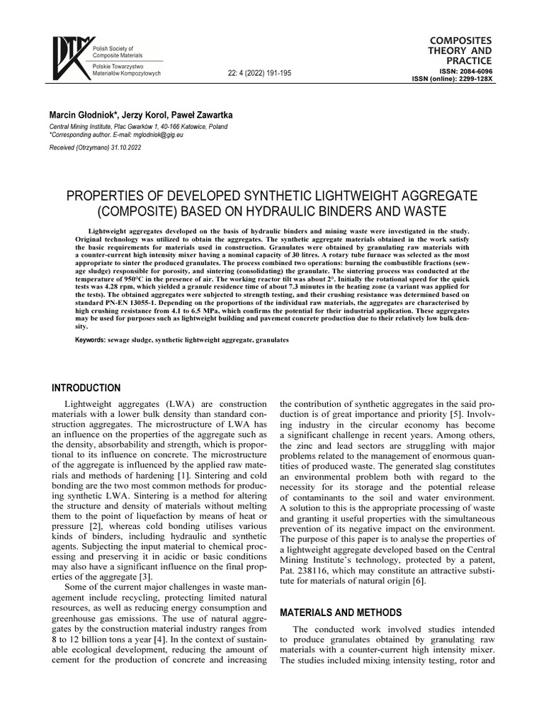 Properties of Synthetic Lightweight Aggregate | PDF | Sintering ...