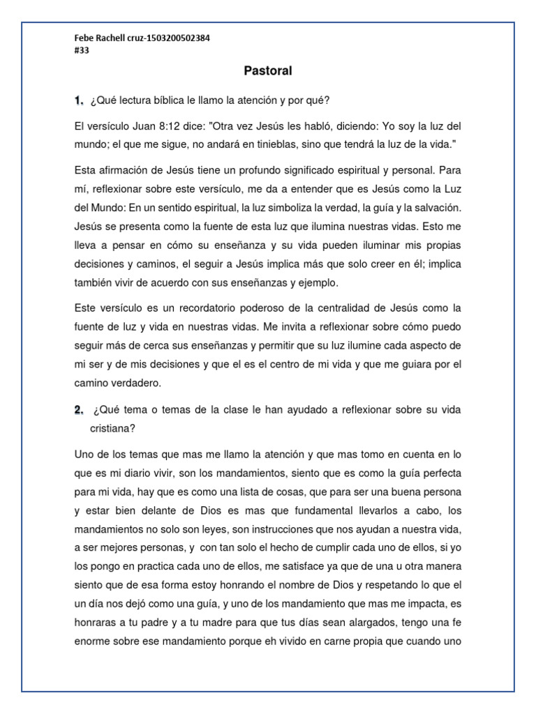 Itinerario Pastoral (Febe Cruz) | PDF | Jesús | Amor