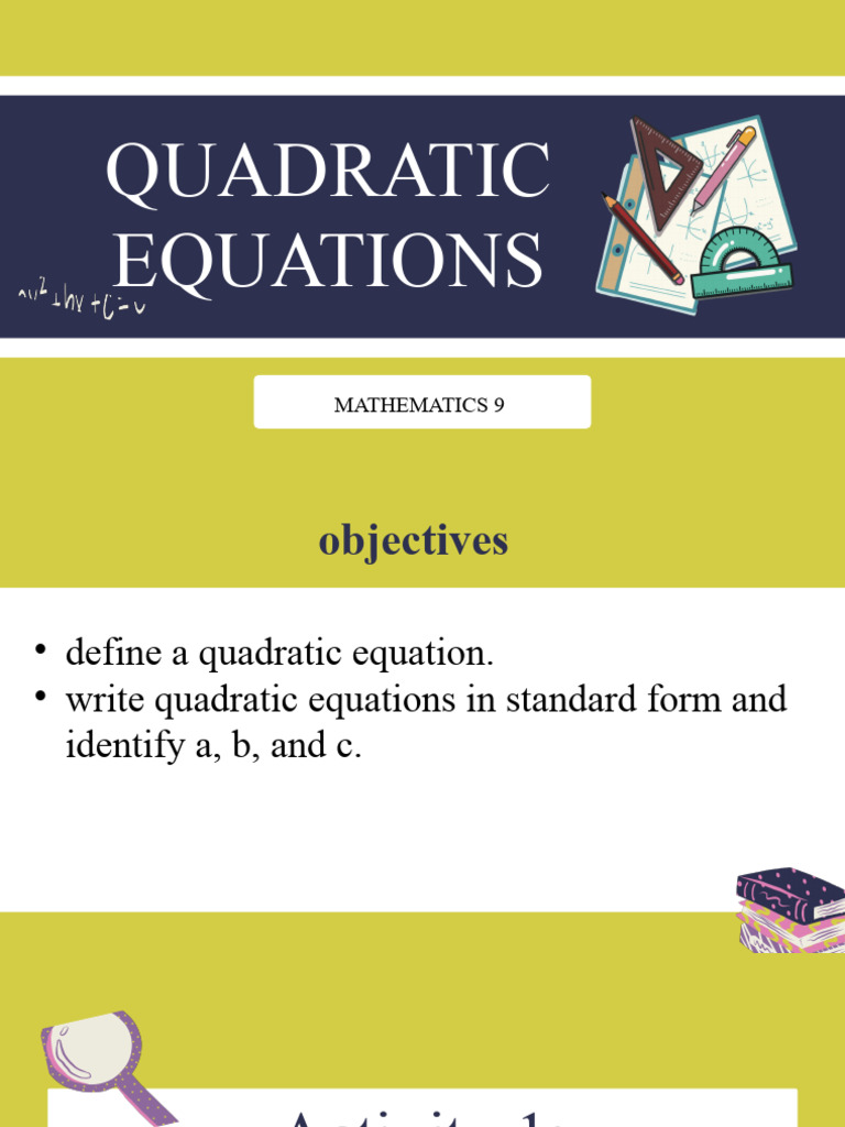 Intro of Quadratic Equations | PDF | Quadratic Equation | Area