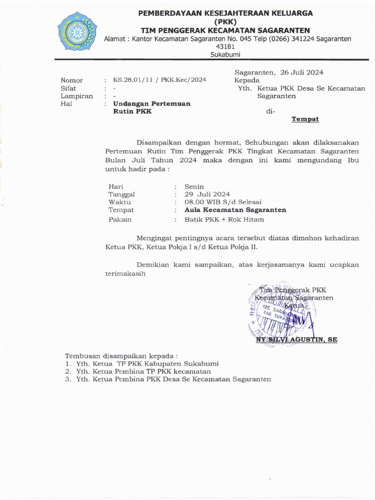 Undangan PKK Desa | PDF
