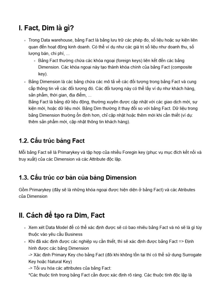 Fact, Dimension | PDF