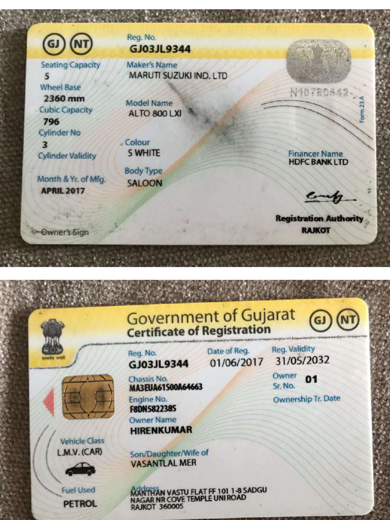 Vehicle Registration RC-Book | PDF