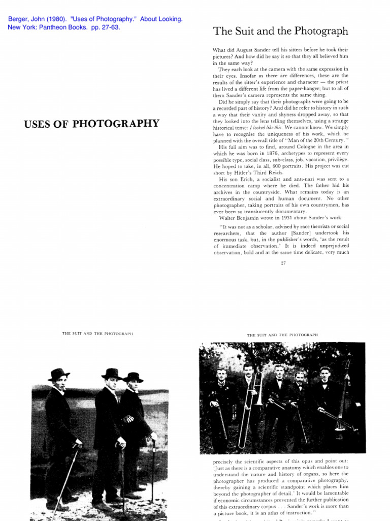 Berger The Suit and The Photograph | PDF | Social Science