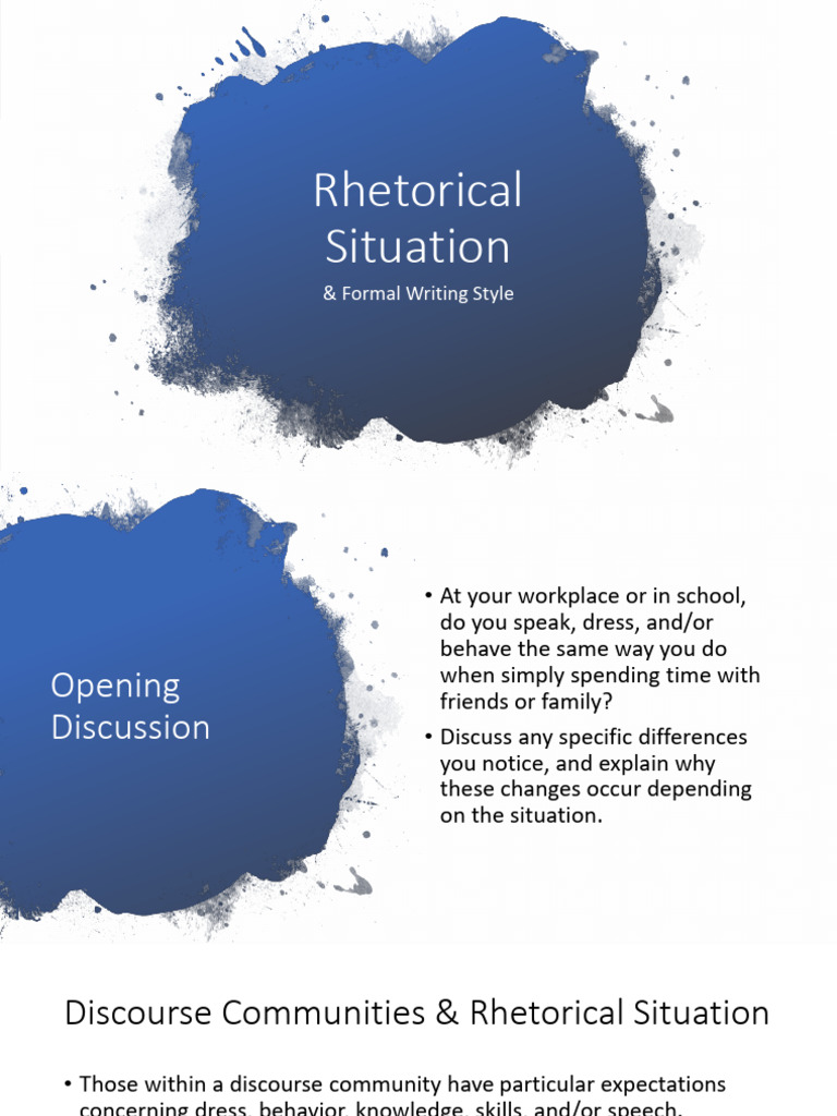 Rhetorical Situation and Formal Writing Online | PDF