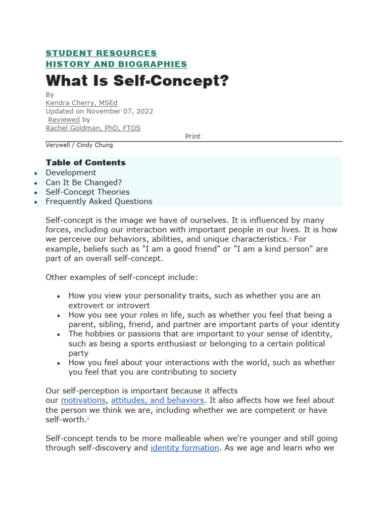 Self Concept | Download Free PDF | Self Concept | Cognition