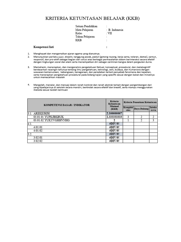 Contoh Format Penetapan KKM | PDF | Karier & Perkembangan