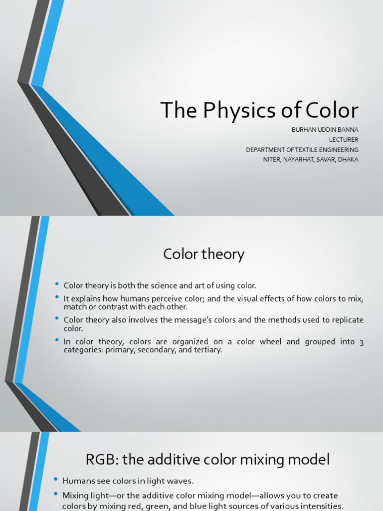 The Physics of Color | PDF | Color | Hue