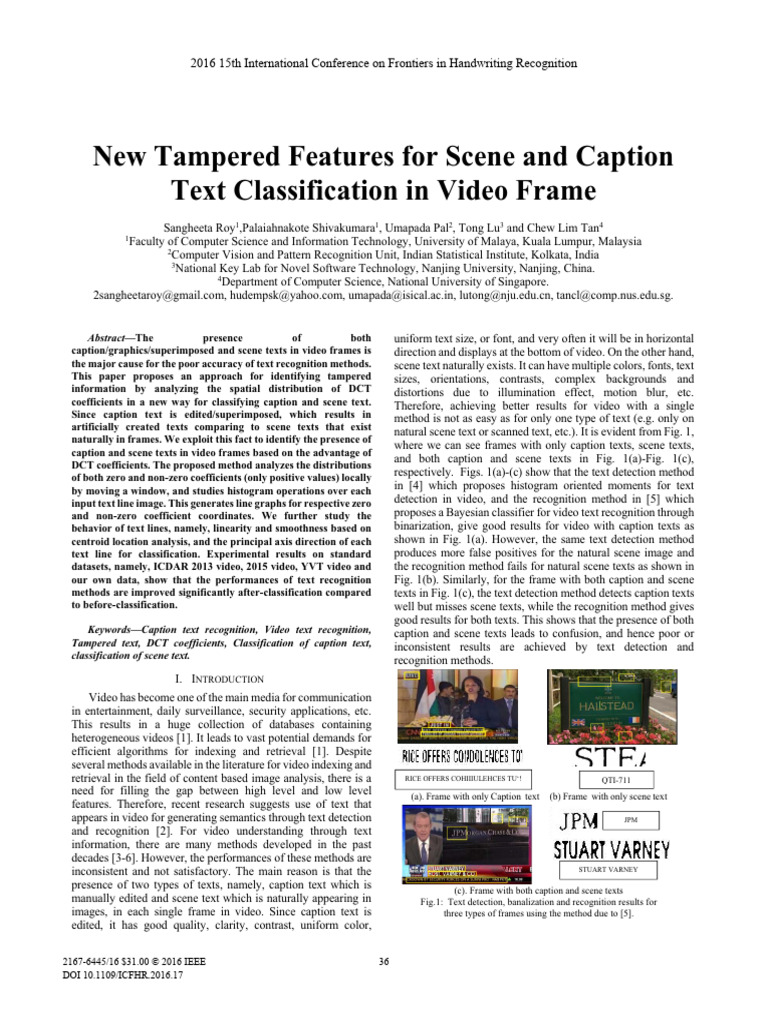 New Tampered Features For Scene and Caption Text Classification in ...