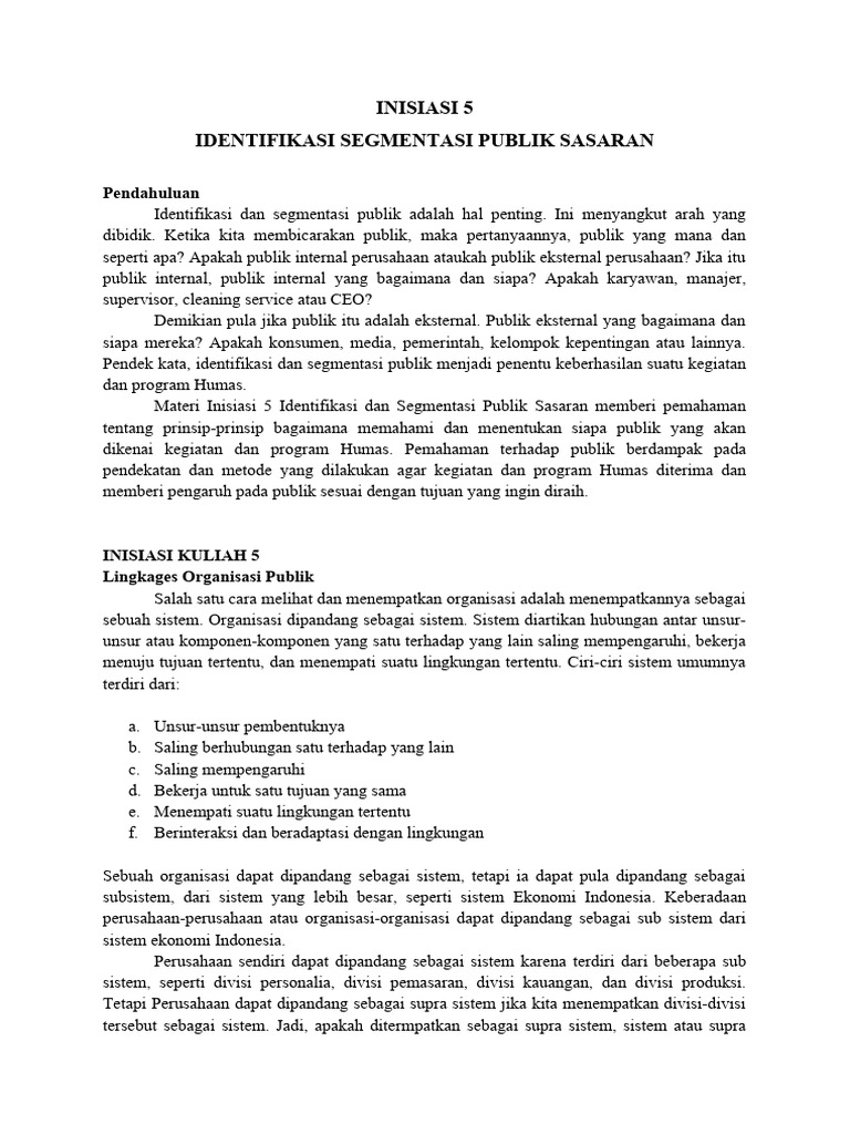 Inisiasi 5 | PDF