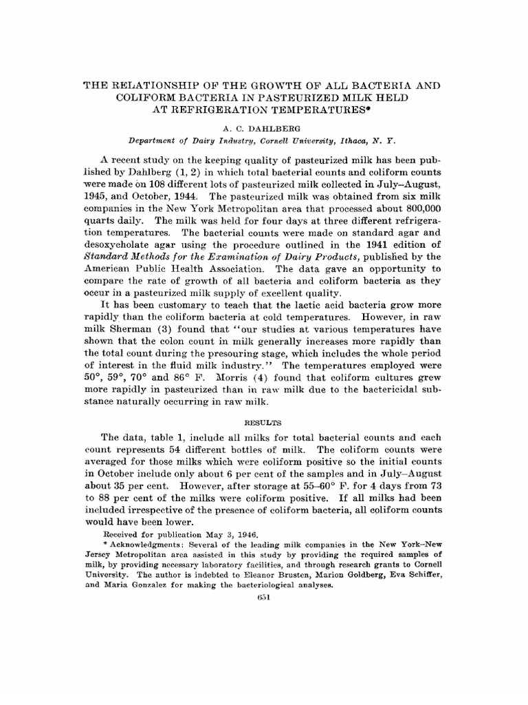 Coliform (Min Growth Temp) 8 C | PDF | Milk | Bacteria
