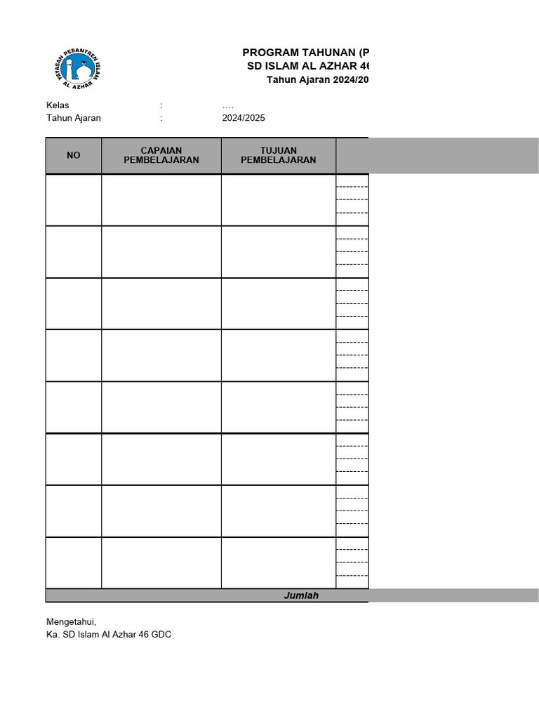 Format Prota Dan Prosem 2425 | PDF