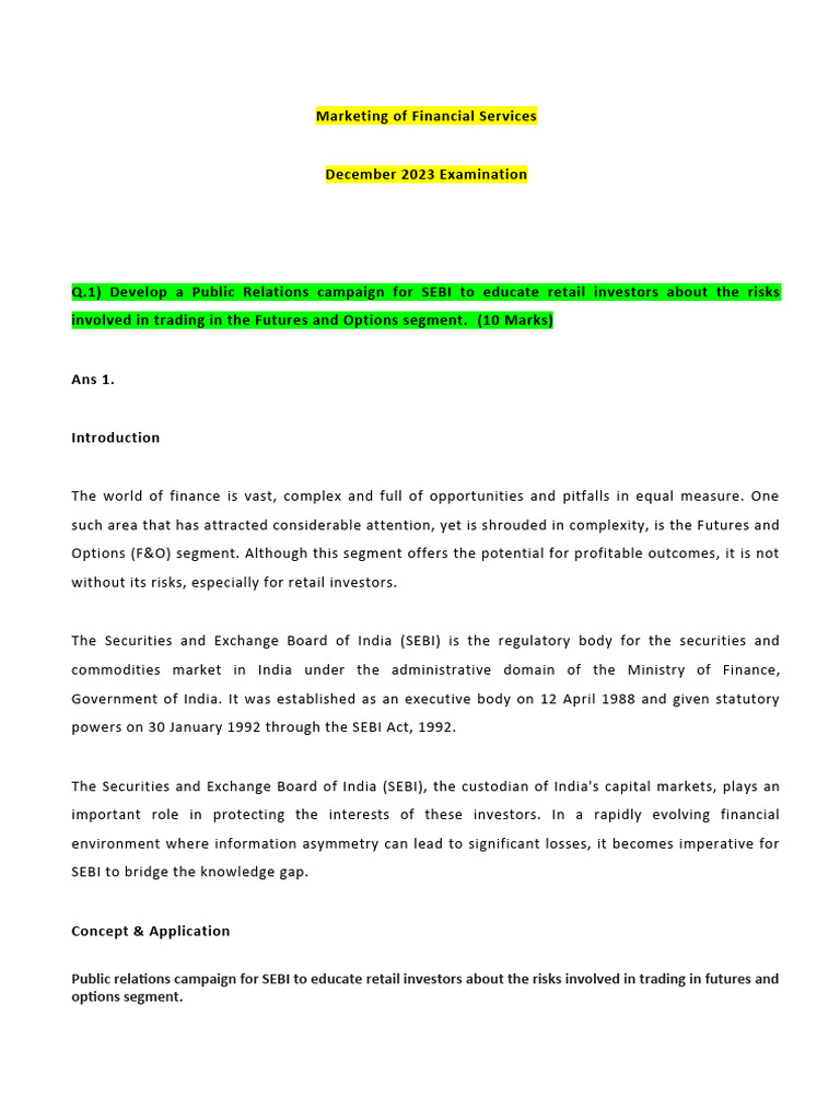 Marketing of Financial Services-Ab1 | PDF | Investment Fund | Insurance