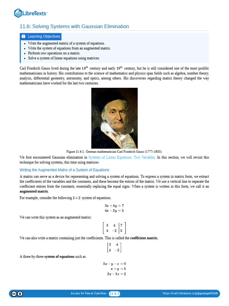 Lecture Note 09-Solving_Systems_with_Gaussian_Elimination | PDF | Matrix (Mathematics) | System ...