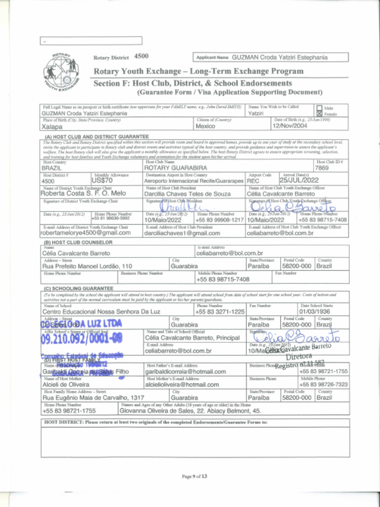 Yatziri Guarantee Form | PDF