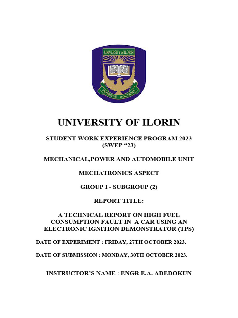 Mechatronics Project Group 2 | PDF | Accuracy And Precision | Ignition ...