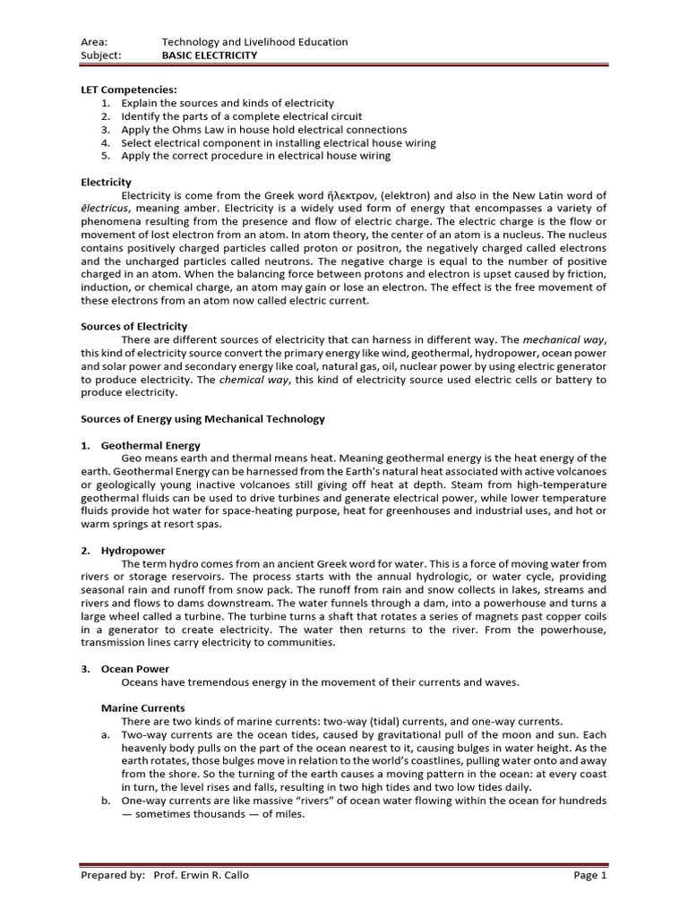 BLEPT - Basic ELectricity | PDF | Series And Parallel Circuits ...