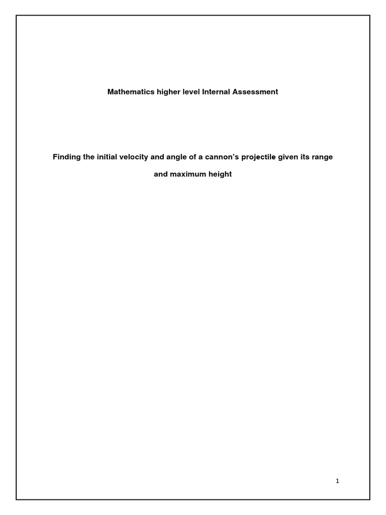 Cannon Projectile Velocity & Angle Calculation | PDF | Velocity ...