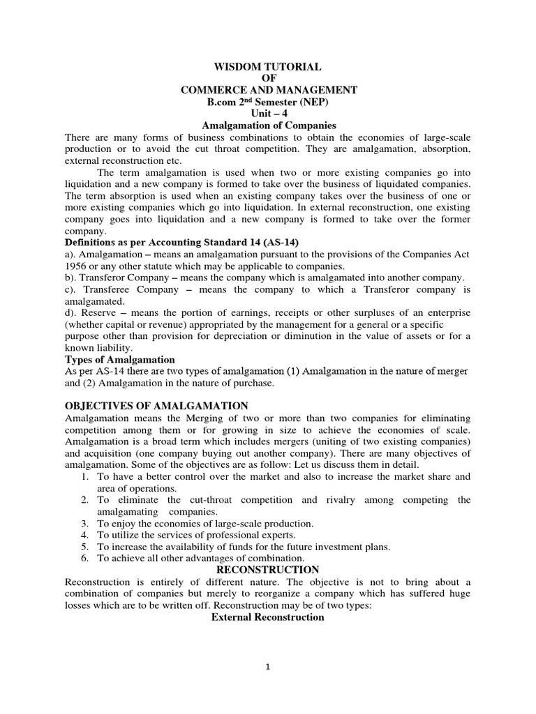 Amalgamation All - PDF 121 | PDF | Equity (Finance) | Consolidation ...