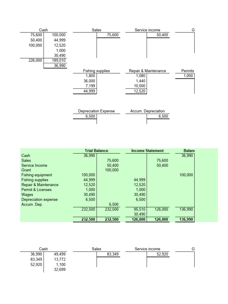 Two year projected financial statements for motorized boat | PDF ...