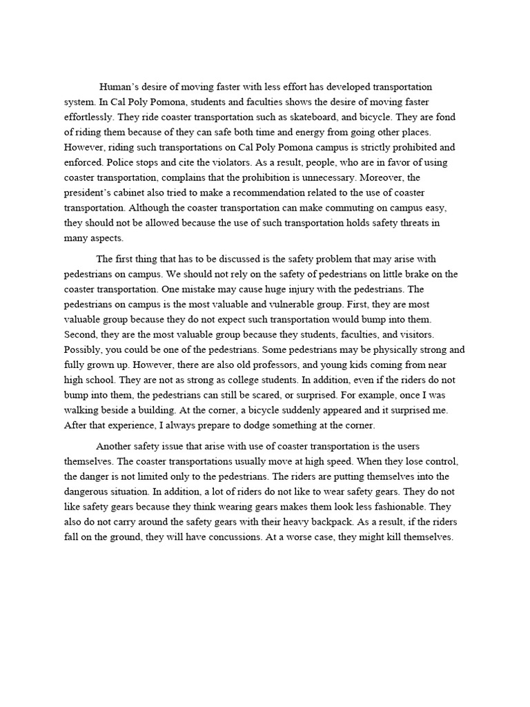 Essay 4 | PDF | Transport | Land Transport