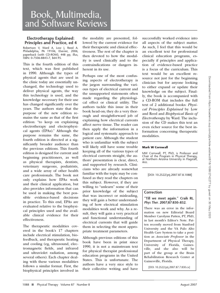 Electrotherapy Explained Principles and | PDF | Physical Therapy | Evidence Based Medicine