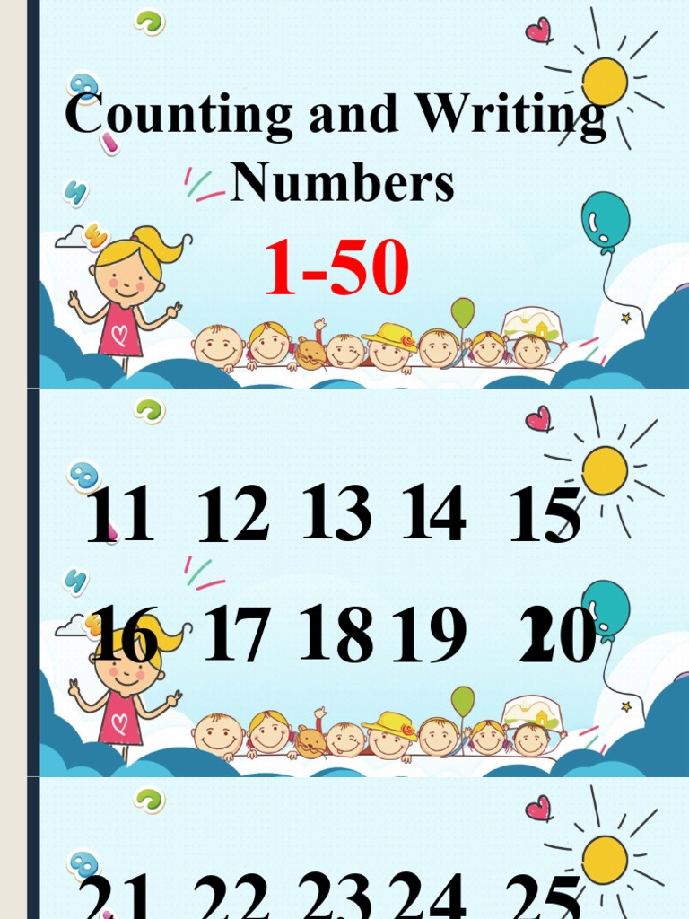 Counting Numbers 1-50 Worksheets | PDF