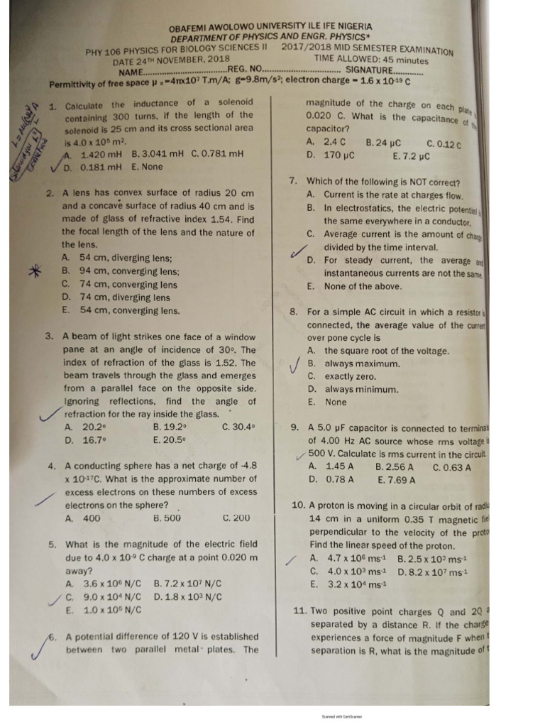 Phy 106 PQ | PDF