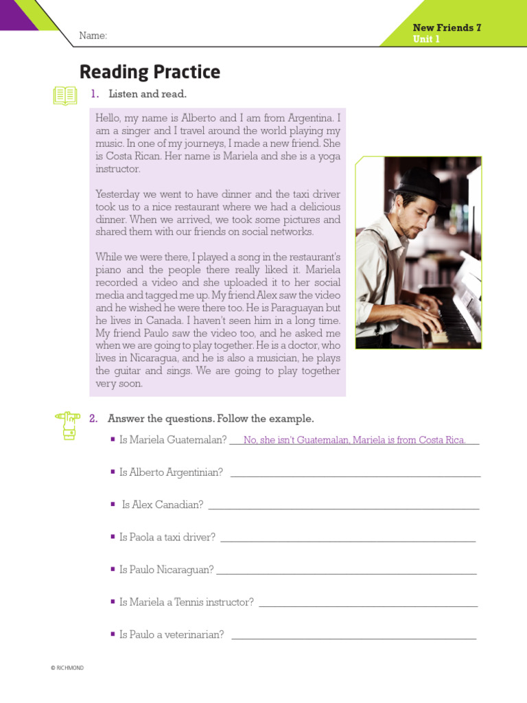 Reading Practice 1 - Student Version | PDF