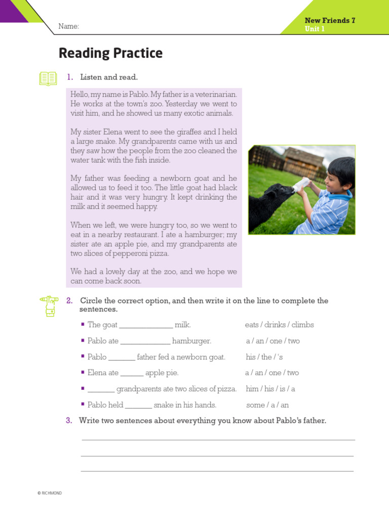 Reading practice 2 - Student Version | PDF