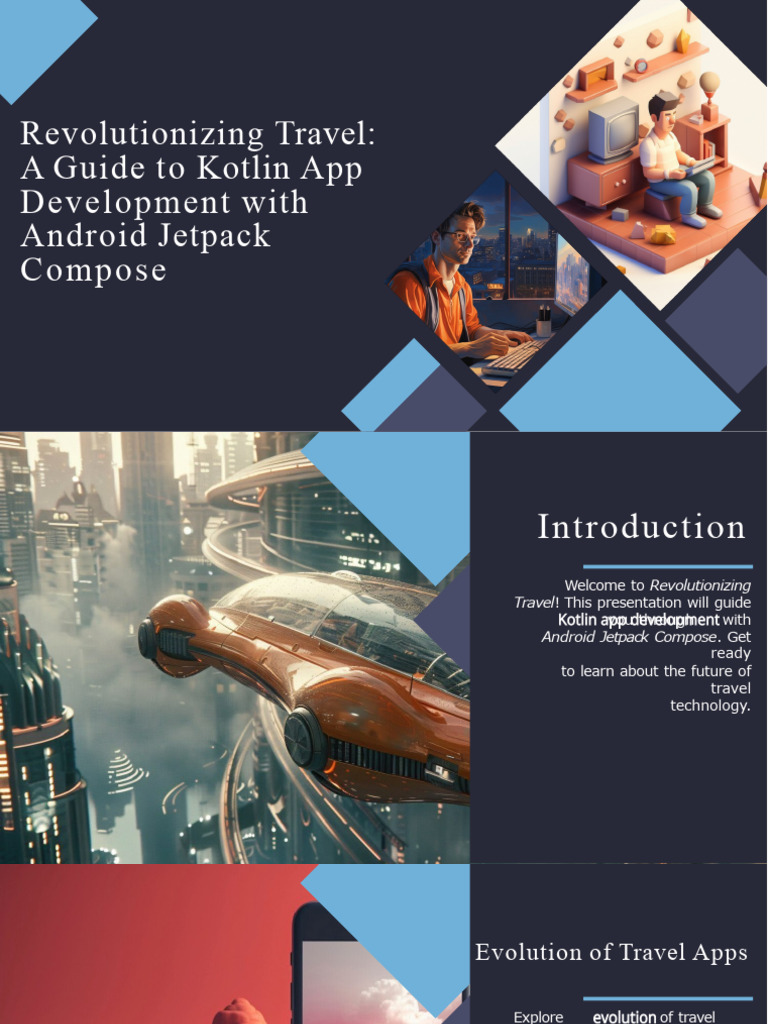 Slidesgo Revolutionizing Travel A Guide To Kotlin App Development With Android Jetpack Compose ...
