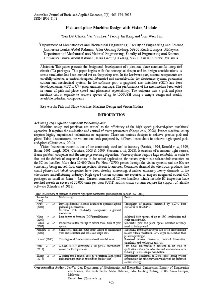 Pick and Place Machine Design With Visio | PDF | Graphical User ...