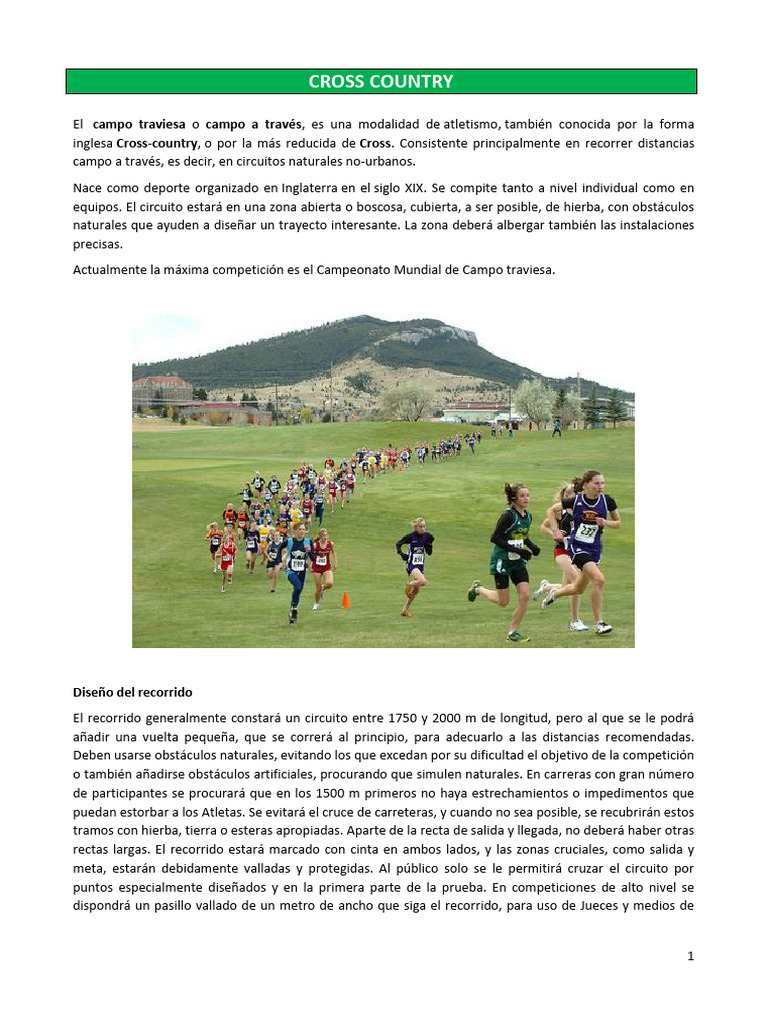 Atletismo. Apunte de Cross country | PDF | Deportes