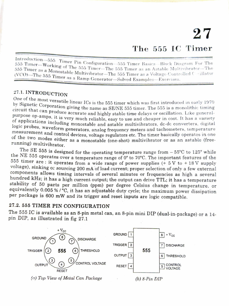 555 Ic Timer | PDF | Electrical Circuits | Electronic Engineering