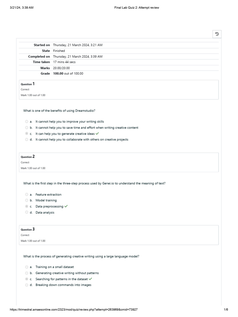 UGRD-AI6100-2323T - Final Lab Quiz 2 - Attempt PERFECT | PDF | Machine Learning | Applied ...