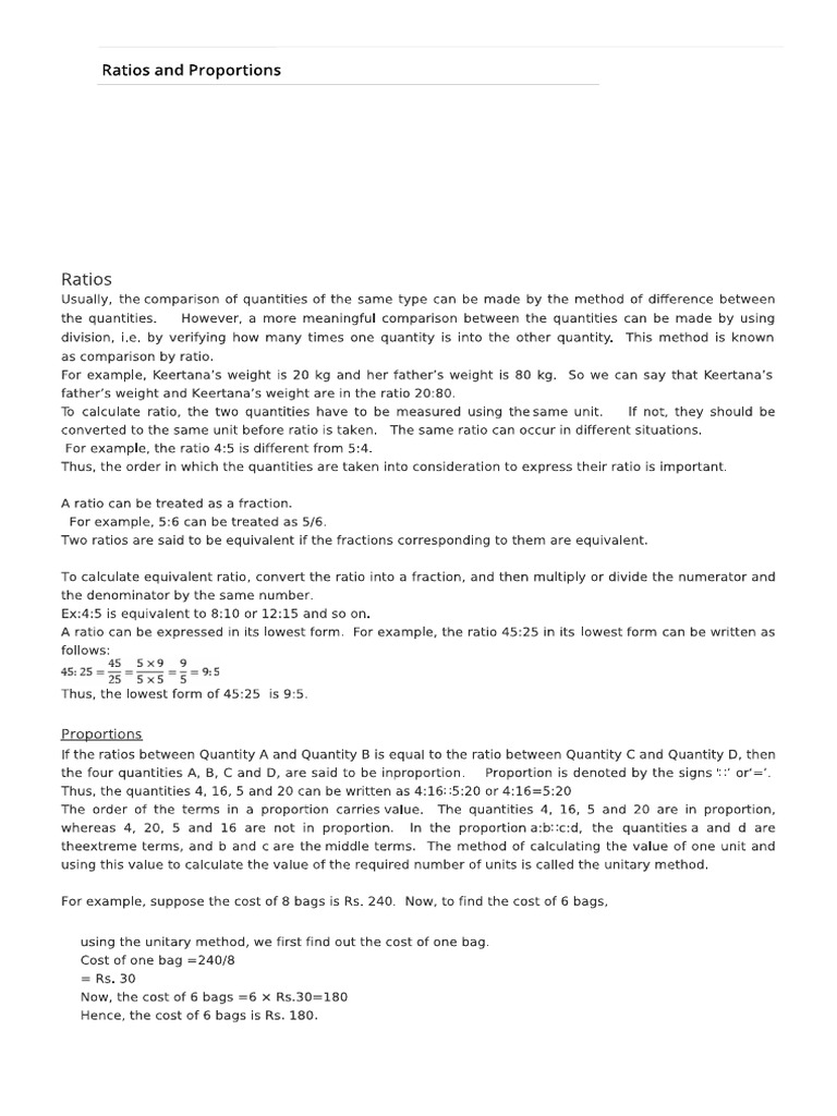Ratio Pdf