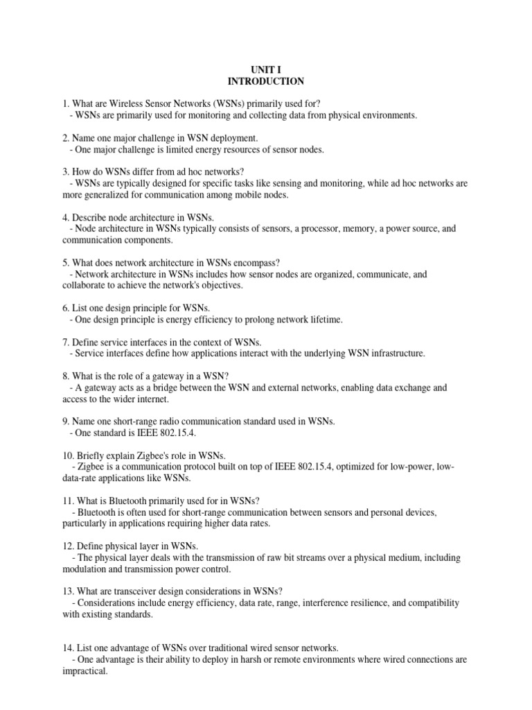 2 marks 1,2,3 | PDF | Wireless Sensor Network | Computer Network