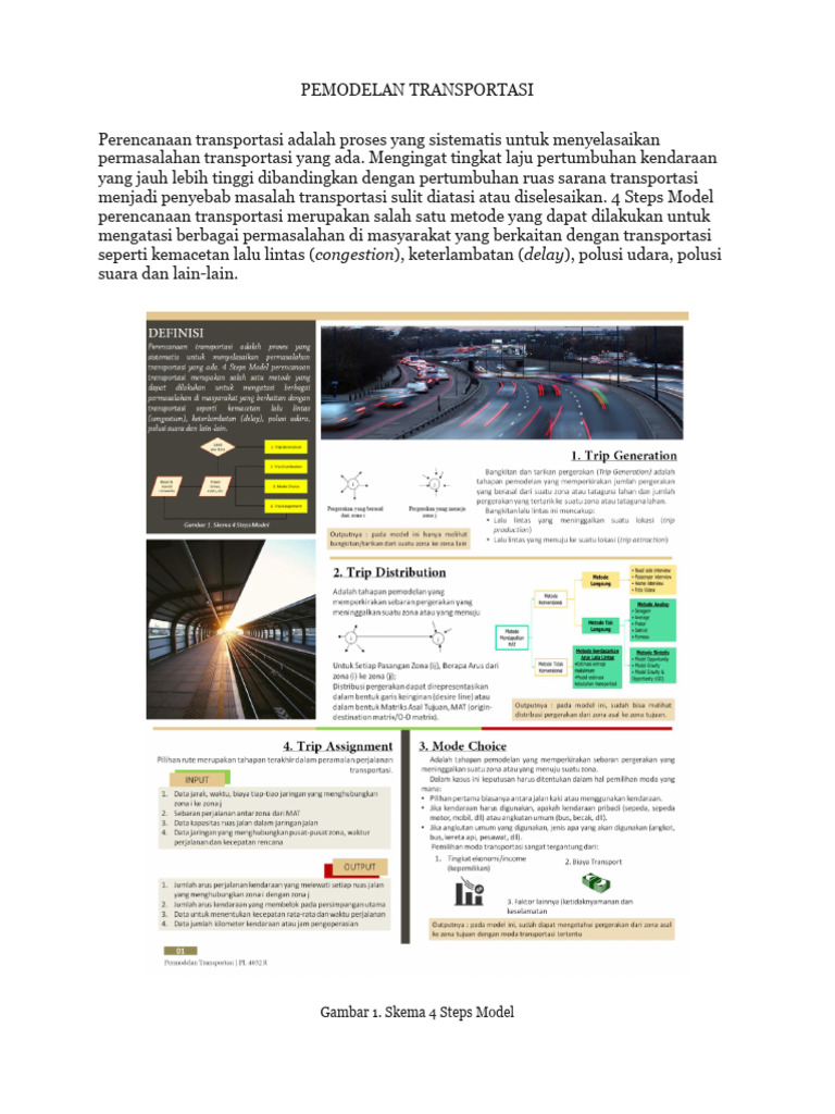 Pemodelan Transportasi: 4 Steps Model | PDF