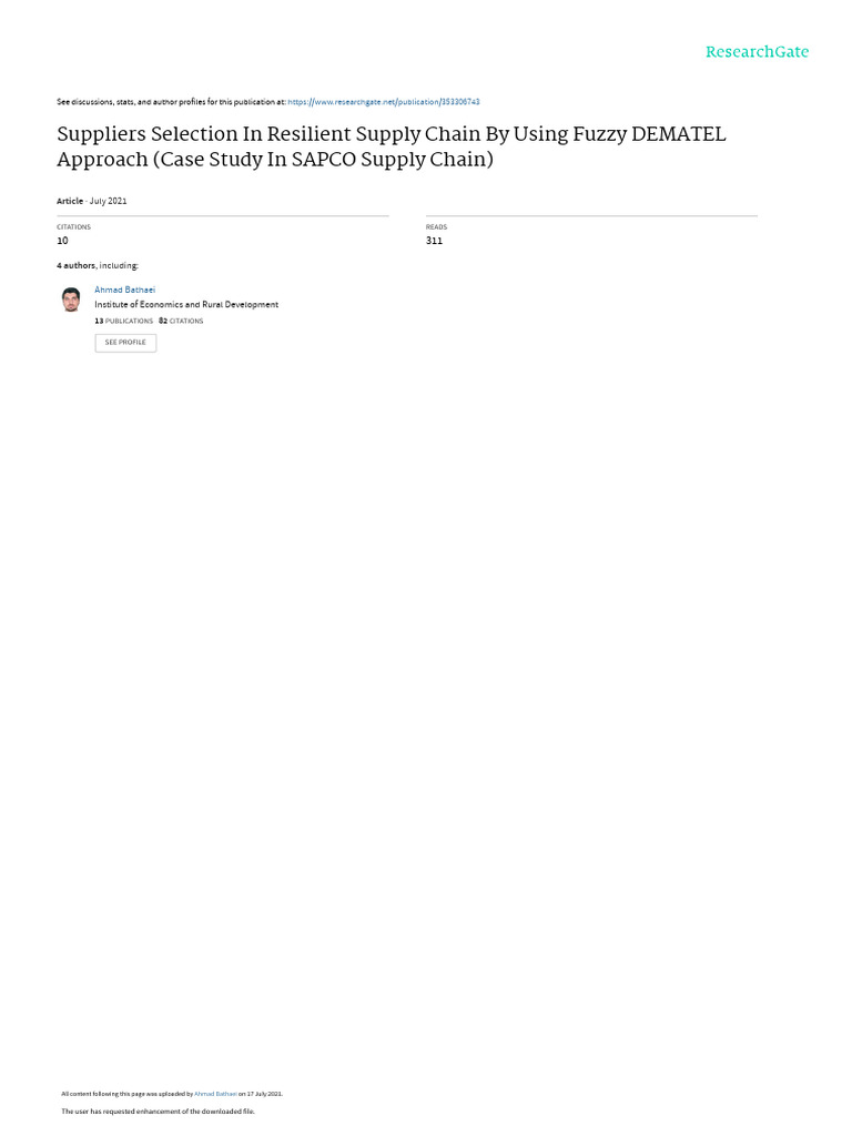 Fuzzy Dematel 5 | PDF | Supply Chain | Supply Chain Management