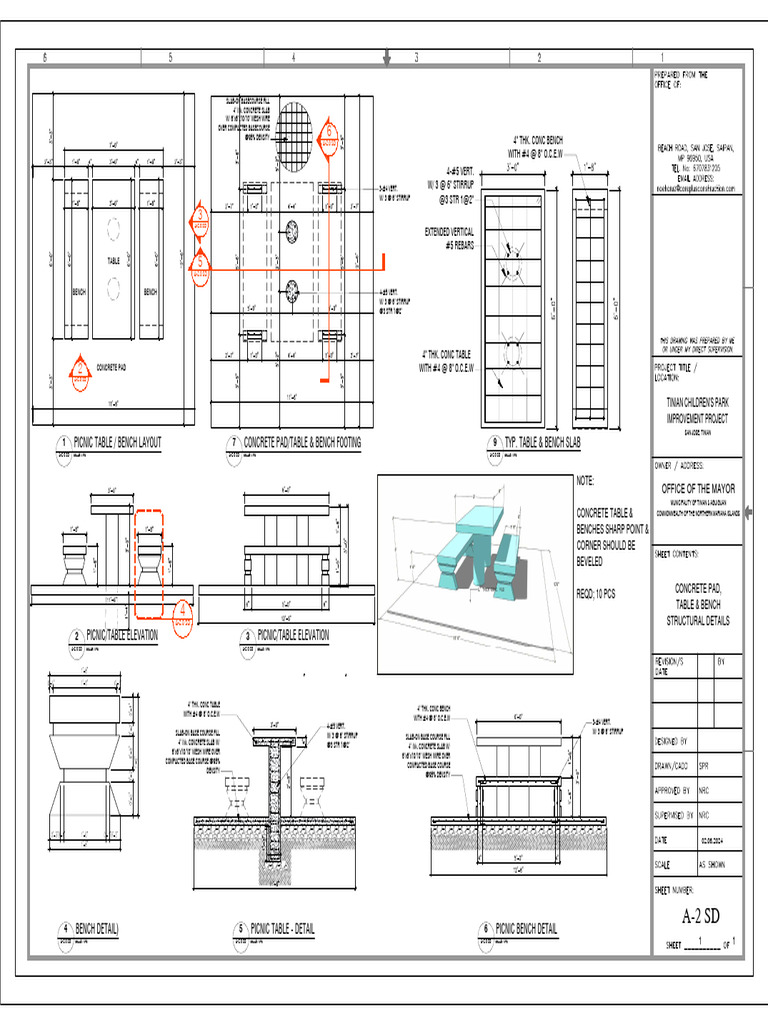 Concrete Pad, Table & Bench Design | PDF | Structural Engineering ...