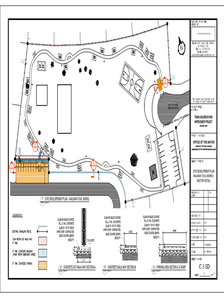 CONCRETE WALK WAY & CATWALK + PARKING SHOPD DRAWING Rev 2 | PDF