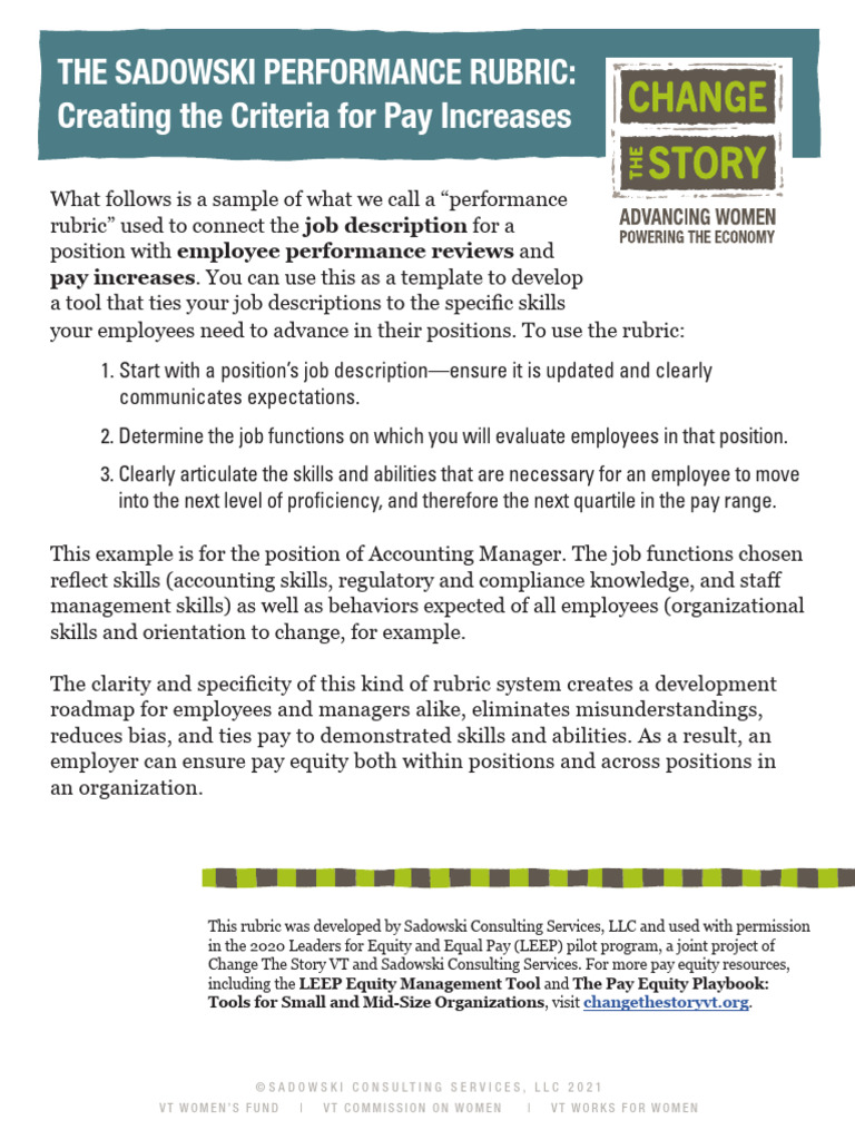 Performance Rubric for Pay Increases | PDF | Audit | Regulatory Compliance