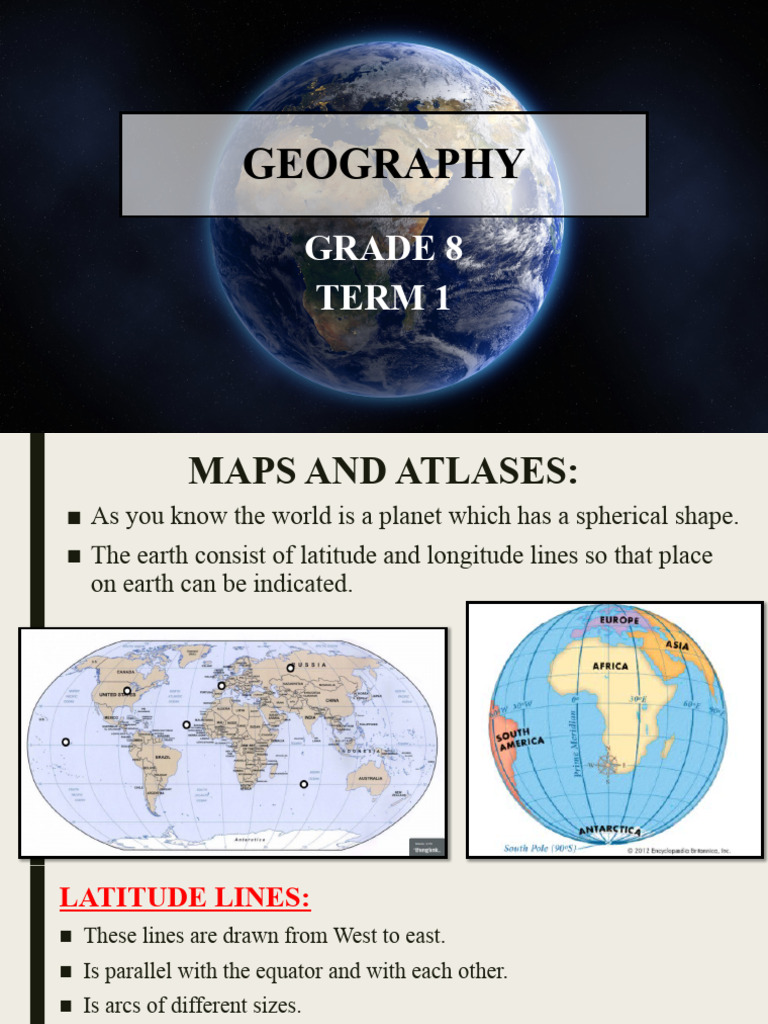 GR 8 Term 1 Geography | PDF | Latitude | Longitude