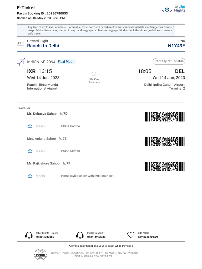 Ixr Del 14062023 20986780853 | PDF | Fee | Aviation