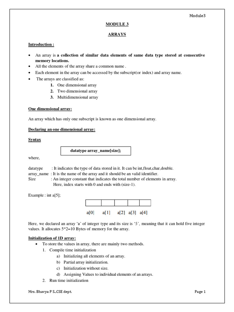 module3 _arrays | PDF | Integer (Computer Science) | Data Type