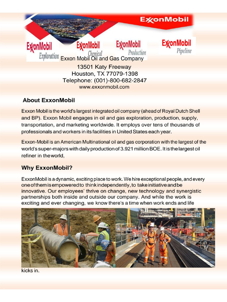 Exxon Mobil Oil and Gas Company-Job View (1) | PDF