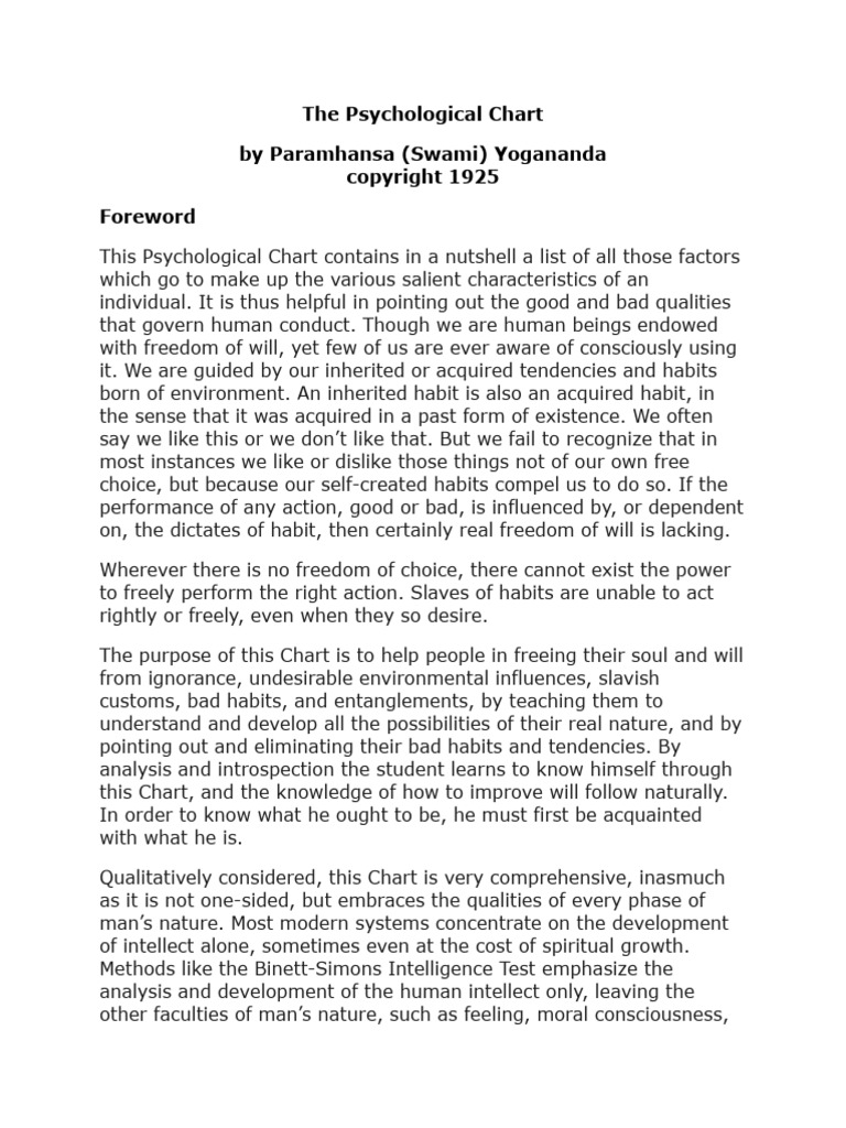 Psychological-Chart | PDF | Habits | Attention